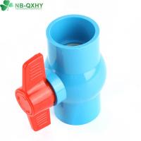 China Straight Through Type Blue Body Red Handle PVC Irrigation Ball Valve for Swimming Pool for sale
