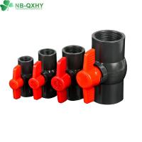 China Blow-Down Valve Chinese Thread PVC Octagonal Ball Valve with Red and Blue ABS Handle for sale