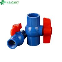 China Deep Blue Red Handle Building Materials Flexible Ball Valve for Water Supply System for sale