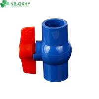 China Deep Blue Red Handle Building Materials Flexible Ball Valve for Water Supply System for sale