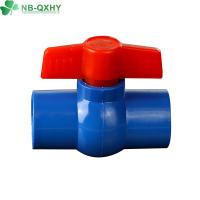 China Deep Blue Red Handle Building Materials Flexible Ball Valve for Water Supply System for sale