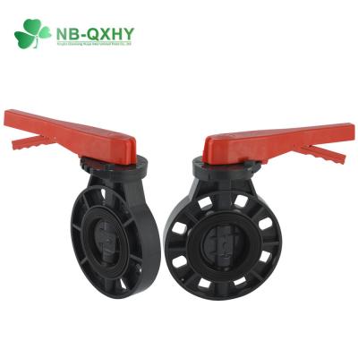 China Water Supply 8 prime prime DIN ANSI JIS Standard Auto Sealed PVC UPVC Butterfly Valve for sale