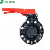 China Blue and Red Plastic Handle PVC Butterfly Valve for Irrigation Field Manual Driving Mode for sale