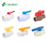 China Water Channel Straight Through Type PVC Ball Valves with Blue and Milk White Body for sale