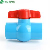 China Water Channel Straight Through Type PVC Ball Valves with Blue and Milk White Body for sale