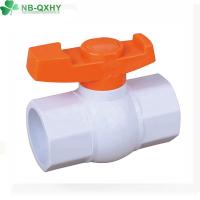 China Water Channel Straight Through Type PVC Ball Valves with Blue and Milk White Body for sale
