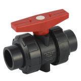 China Water Channel Straight Through Type PVC Ball Valves with Blue and Milk White Body for sale