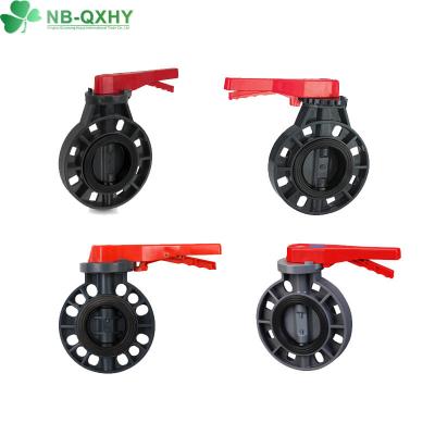 China Water Supply Flange Connection PVC Butterfly Valve with Manual Driving Mode for sale