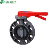 China Water Supply Flange Connection PVC Butterfly Valve with Manual Driving Mode for sale