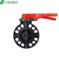 China Flange End Connect PVC Manual Water Butterfly Valve for Normal Pressure Water Supply for sale