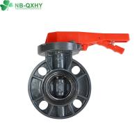 China Flange End Connect PVC Manual Water Butterfly Valve for Normal Pressure Water Supply for sale
