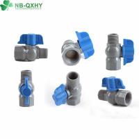 China Blue Butterfly Handle PVC Male Female Thread Ball Valve for Straight Through Type Channel for sale