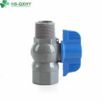China Blue Butterfly Handle PVC Male Female Thread Ball Valve for Straight Through Type Channel for sale