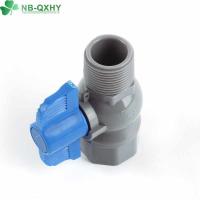 China Blue Butterfly Handle PVC Male Female Thread Ball Valve for Straight Through Type Channel for sale