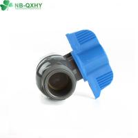 China 2 Inch UPVC Plastic Ball Valve with Dark Grey Blue Handle and Excellent Normal Pressure for sale