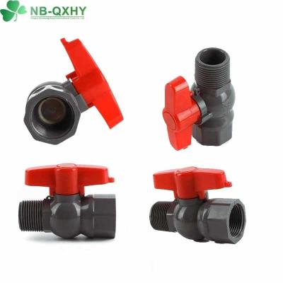 China Male Thread PVC Ball Valve Agricultural Field Red Handle Customized Request for sale