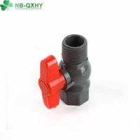 China Male Thread PVC Ball Valve Agricultural Field Red Handle Customized Request for sale