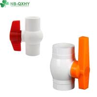 China Industrial Usage Red Butterfly Plastic Handle White PVC Ball Valve with ANSI Standard for sale