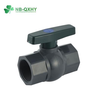 China Dark Green Handle Female PVC Ball Valve for Water Supply and Long-lasting PVC Material for sale