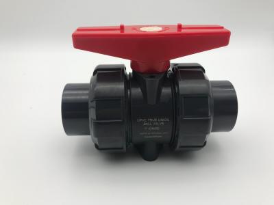 China Industry Pn16 PVC Grey True Union Ball Valve with Foot Socket or Threaded Connection Form for sale