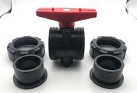 China Industry Pn16 PVC Grey True Union Ball Valve with Foot Socket or Threaded Connection Form for sale