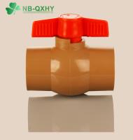 China PVC Brown Body Compact Ball Valve with 100% Material and Thread Connection in Brazil for sale
