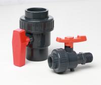 China Structure Fixed Ball Valve CPVC Light Grey Double Union Valve for Sewage Treatment for sale
