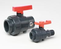 China Structure Fixed Ball Valve CPVC Light Grey Double Union Valve for Sewage Treatment for sale