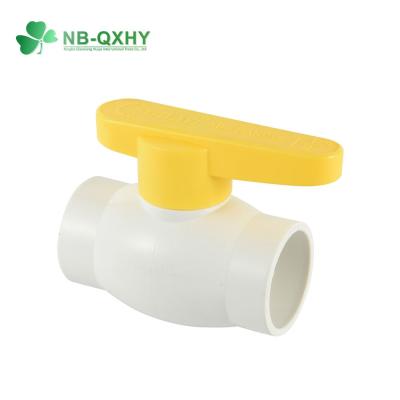 China 1/2-2 Inch ANSI Socket PVC Ball Valve with Yellow Handle Water Media Blow-Down Valve for sale