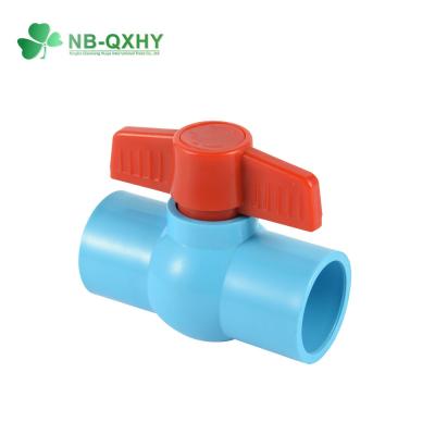 China Water Supply BS Standard Light Blue PVC Compact Ball Valve with Socket for sale