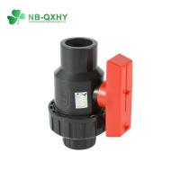 China Smooth Surface Single Double Union Ball Valve Handle Easy to Open in Deep Gray Color for sale