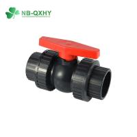 China Smooth Surface Single Double Union Ball Valve Handle Easy to Open in Deep Gray Color for sale