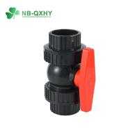 China Smooth Surface Single Double Union Ball Valve Handle Easy to Open in Deep Gray Color for sale