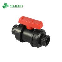 China Smooth Surface Single Double Union Ball Valve Handle Easy to Open in Deep Gray Color for sale