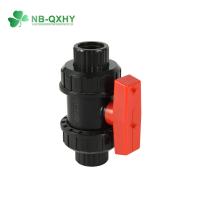 China Smooth Surface Single Double Union Ball Valve Handle Easy to Open in Deep Gray Color for sale