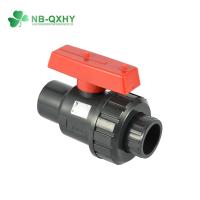 China Smooth Surface Single Double Union Ball Valve Handle Easy to Open in Deep Gray Color for sale