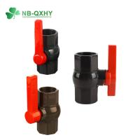 China UV Protection Plastic PVC Compact Ball Valve with Red Handle and Thread Connection for sale
