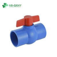 China UV Protection Plastic PVC Compact Ball Valve with Red Handle and Thread Connection for sale