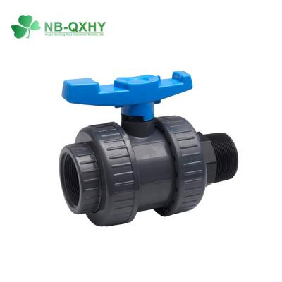 China Plastic Material PVC Male Union Ball Valve Hassle-Free for Irrigation Water Supply for sale