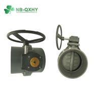 China Irrigation PVC Plastic One-Piece Butterfly with Gear Type and Stainless Steel Handle for sale