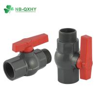 China Drain Water PVC Ball Valve with Male Female Threaded and Durable Blue Red Handle for sale