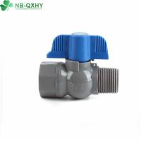 China Drain Water PVC Ball Valve with Male Female Threaded and Durable Blue Red Handle for sale