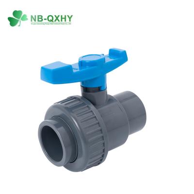 China Long Service Life PVC Ball Valve with ISO9001 Certificate and DIN Ture Union for sale