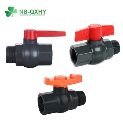 China Flexible Ball Valve Gray PVC Threaded Union Valve Male Female F/M Ss ABS Handle for Safe for sale