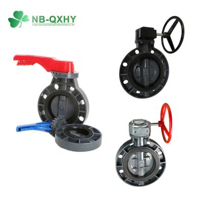 China Gray Plastic Valves PVC UPVC CPVC Ball Valve Wafer Type Butterfly Valve 2