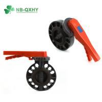 China Gray DIN ANSI BS Wafer Plastic Valve Industrial PVC UPVC Flange Gear Butterfly Valve for sale