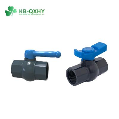 China Customizable Black PVC Octagonal DIN Socket/NPT Thread Ball Valve with Blue Long Handle for sale
