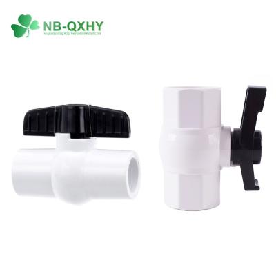 China Flexible Ball Valve 21/2 Inch PVC Plastic White Water with Black Handle and Material for sale
