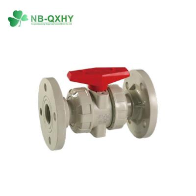 China 150psi Plastic Pph True Union Ball Valve with Flange Type High Temperature Resistant for sale