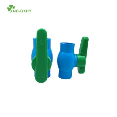 China Green Butterfly Handle Plastic PVC Compact Ball Valve with Water Supply Customization for sale